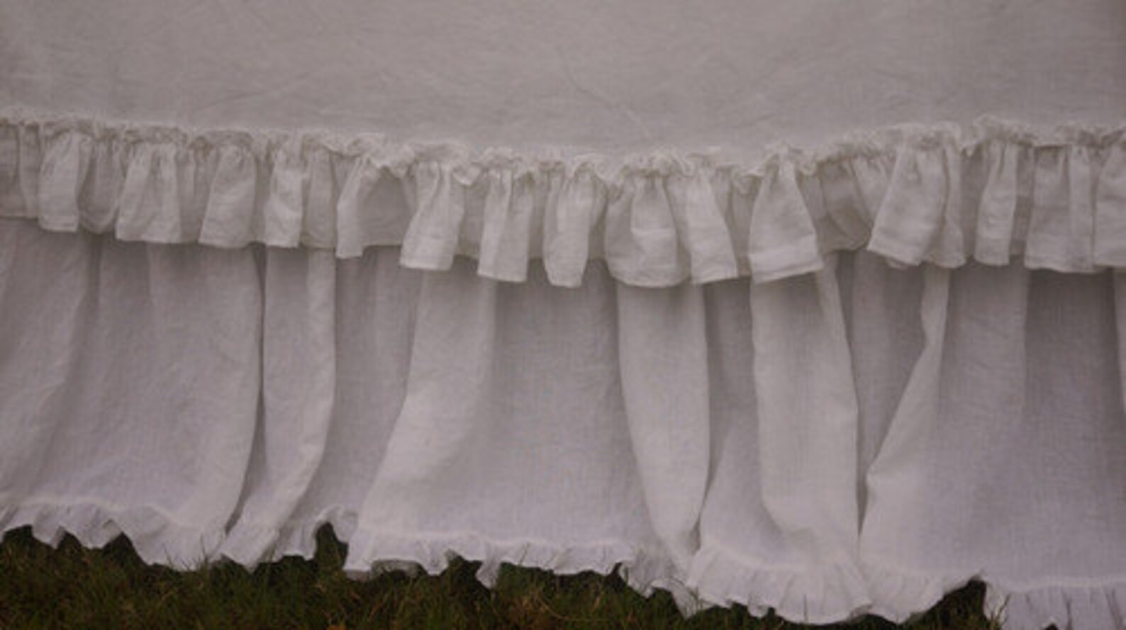Linen Dust Ruffle With Mini Ruffles Linen Bedskirt Bed - Etsy