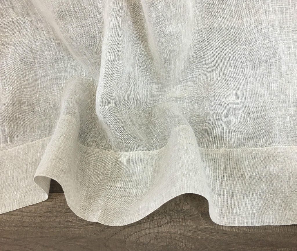 Natural Linen Sheer Curtains Chic Romantic - Etsy