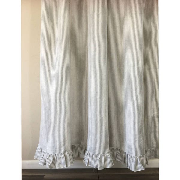 Linen Ruffle Curtains - Etsy