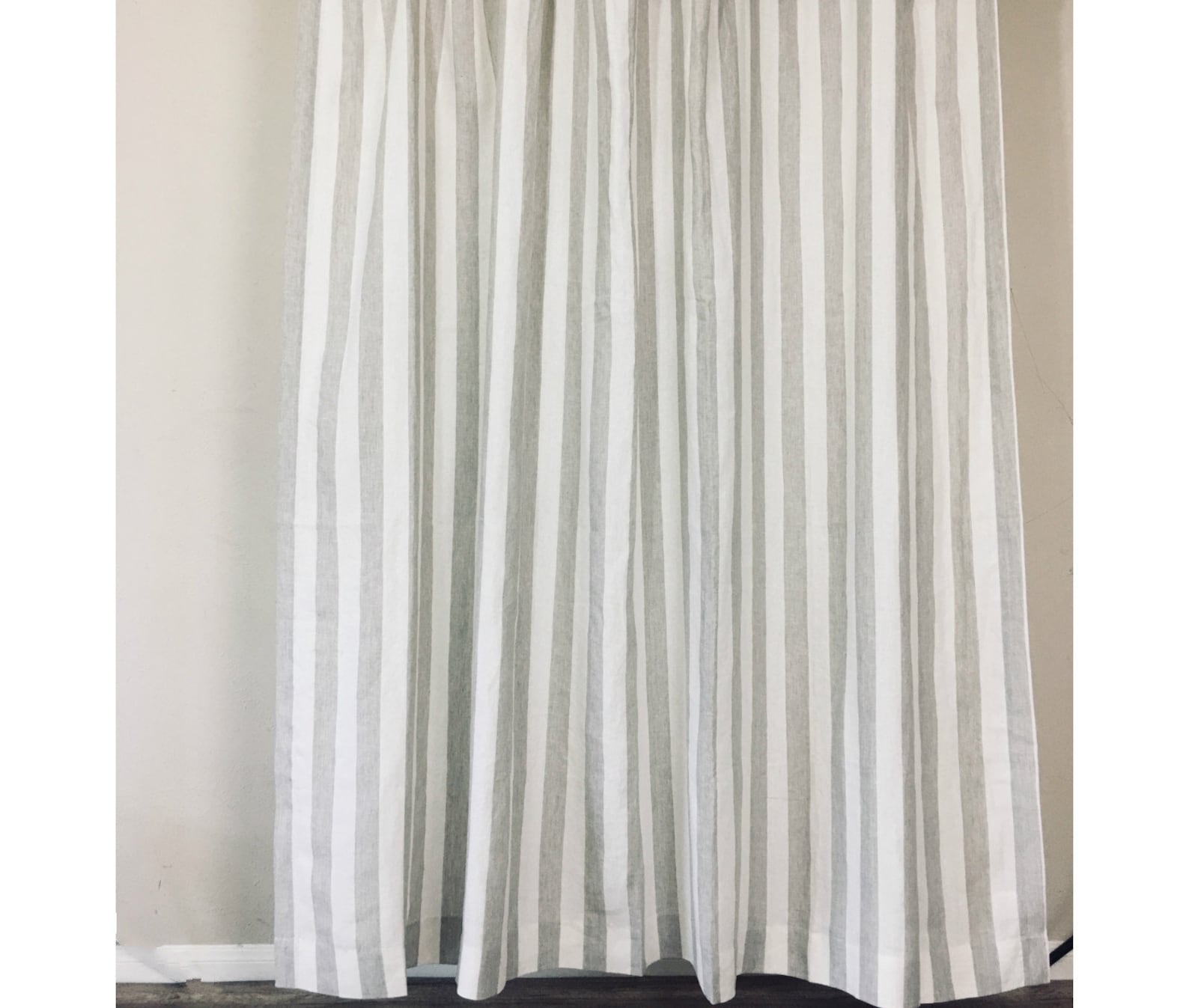 Natural Linen Striped Curtain Custom Curtains Linen Stripe - Etsy