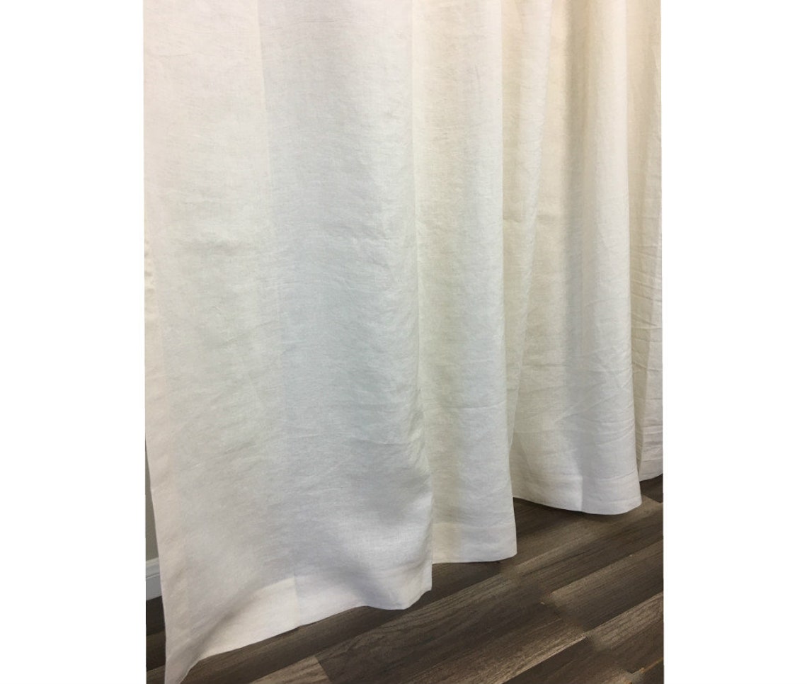 Pair of Cream Linen Curtains, Cream Drapes Window Treatments, Custom ...