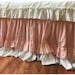 Pink and White Two Tiered Dust Ruffle With Country Ruffle Hem, Handmade ...