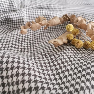 Houndstooth Linen Duvet Cover, Houndstooth Weave in Natural Linen ...