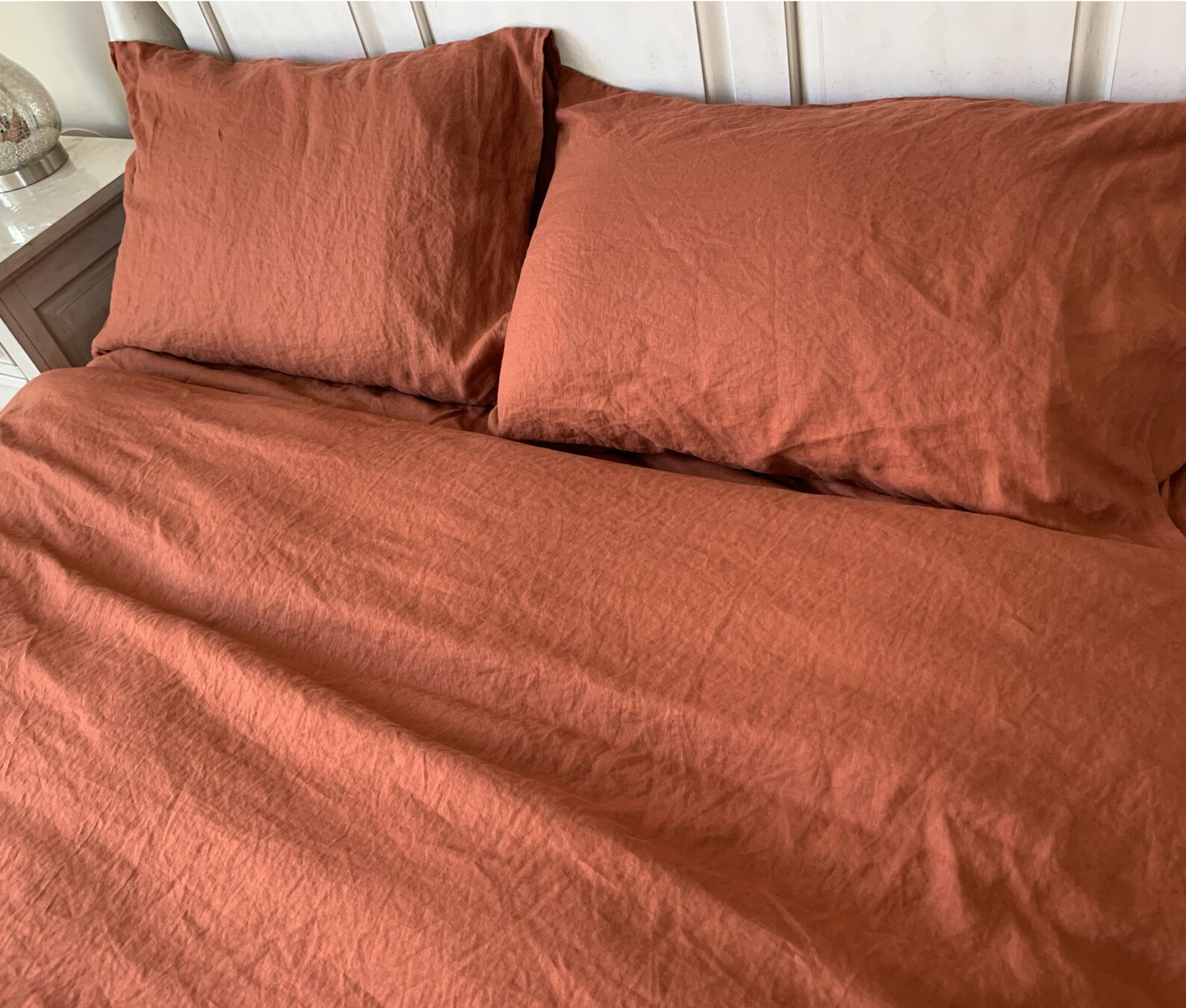 Paprika Spicy Red Linen Duvet Cover Red Linen Bedding | Etsy