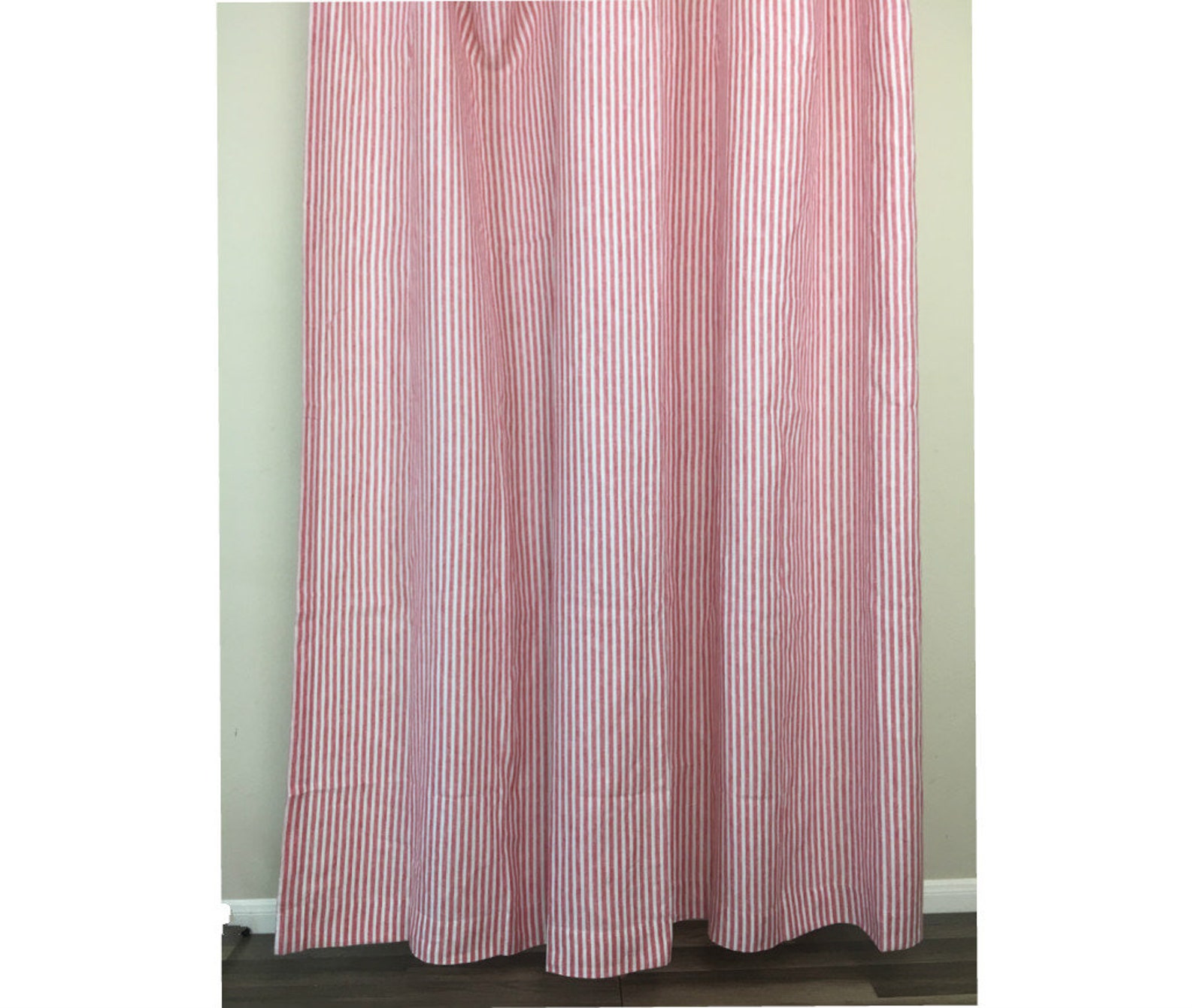Red and White Striped Linen Shower Curtain 72x72 72x85 - Etsy
