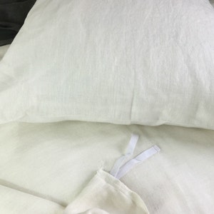 White Duvet Cover in Medium Weight Washed Linen, Custom Linen Duvet ...
