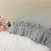 Vintage Ruffle Pillow Covers in STONE GREY Linen, Grey Ruffle Euro ...