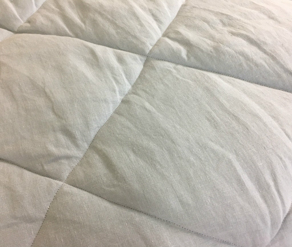 Linen Diamond Comforter Quilt, Diamond Shaped Quilted Duvet With ...