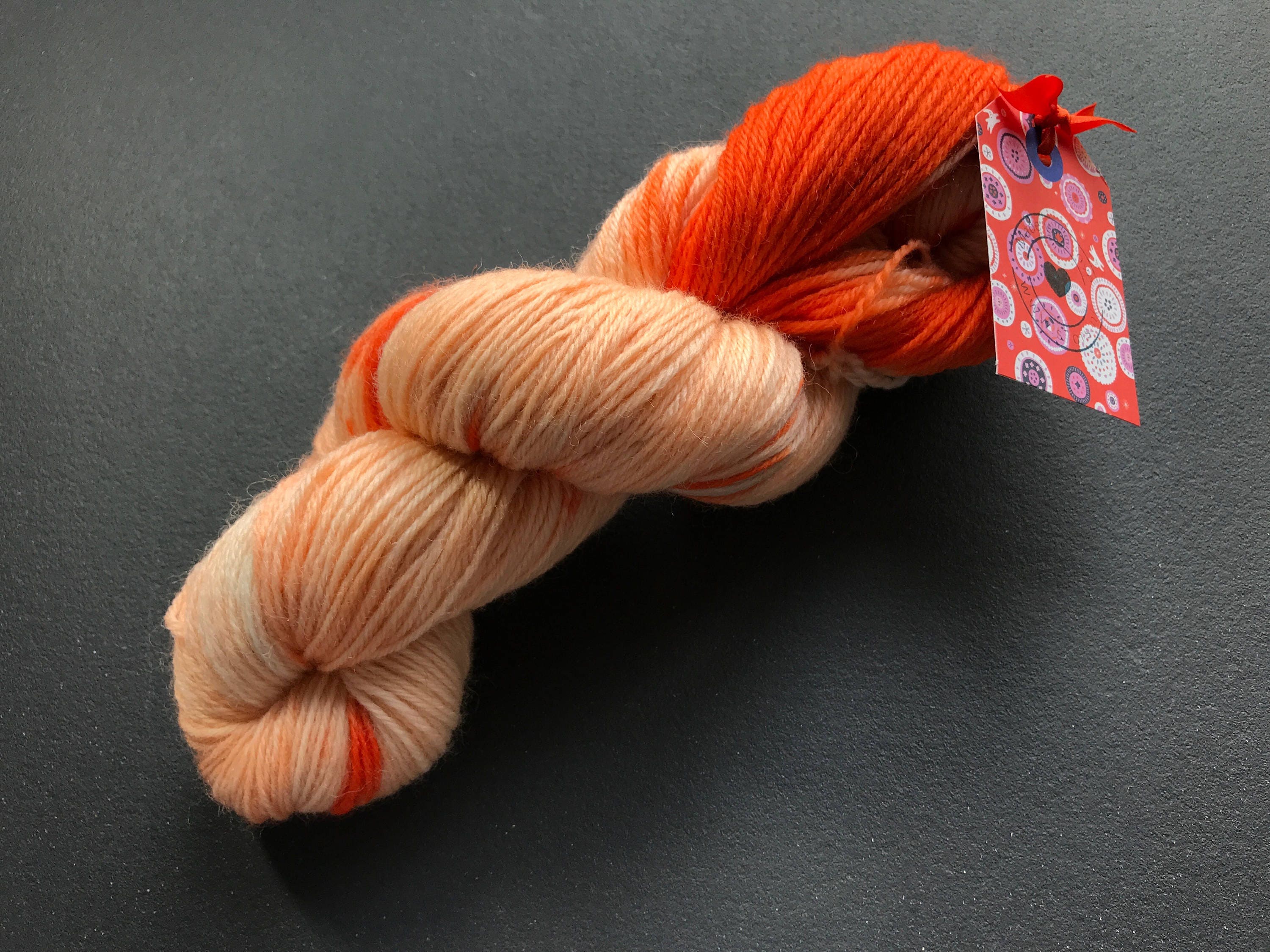 Hand dyed fine wool yarn 'King Bill' in all shades of orange