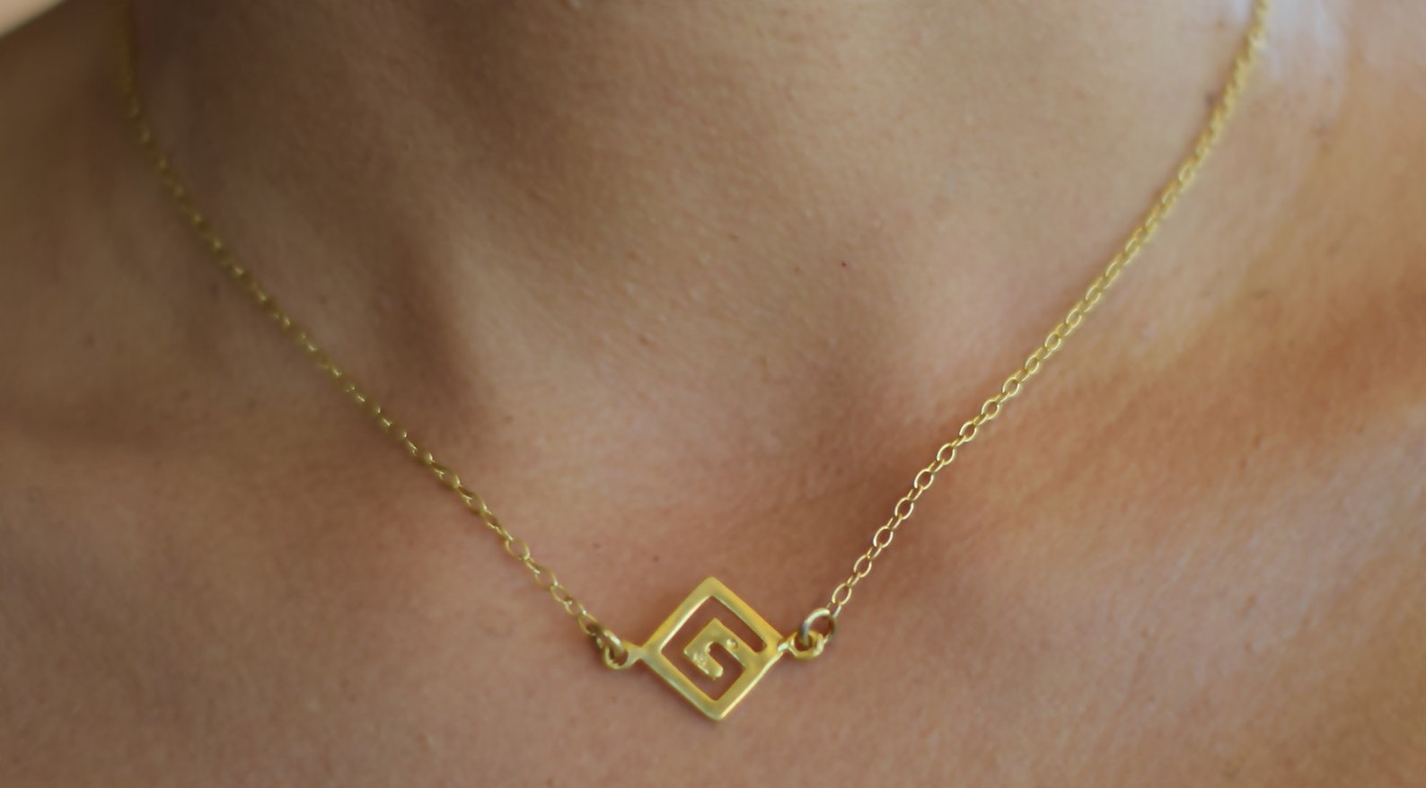 Gold Meander Styled Necklace Chic Design and Durable | Etsy