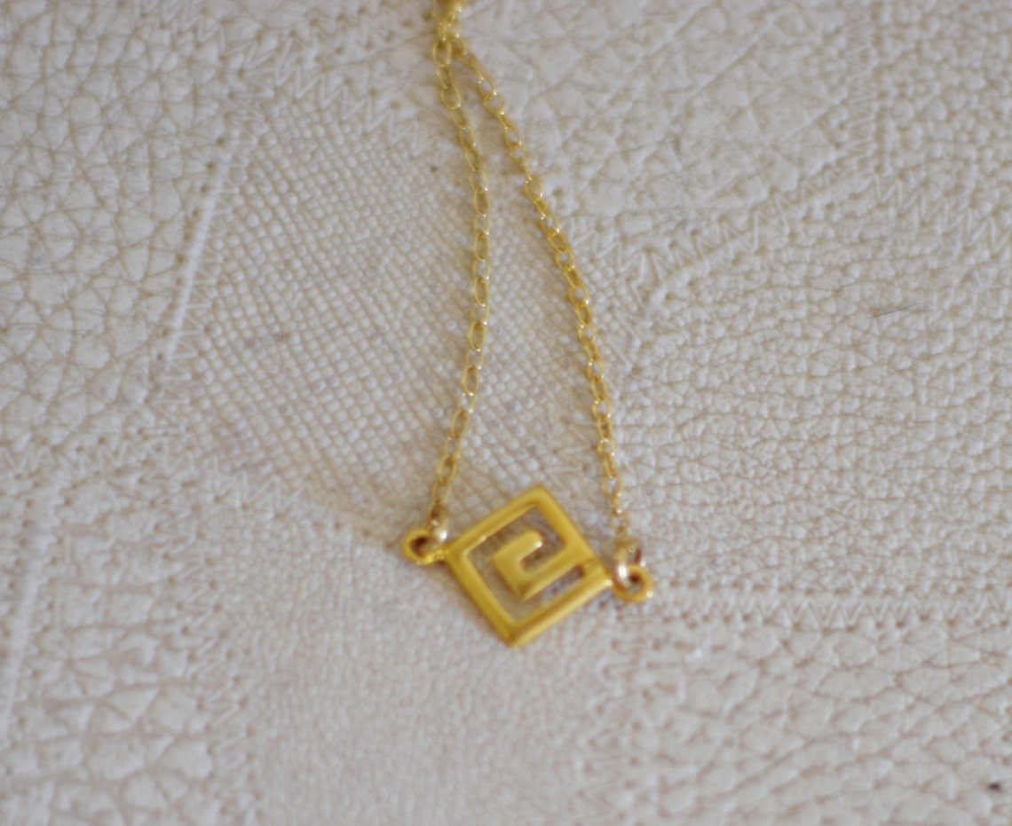 Gold Meander Styled Necklace Chic Design and Durable | Etsy