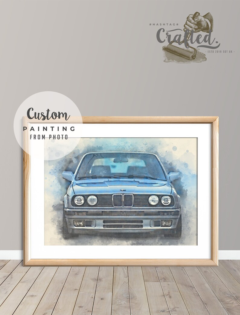 BMW Custom Car Portrait Sketch Watercolour Personalised - Etsy