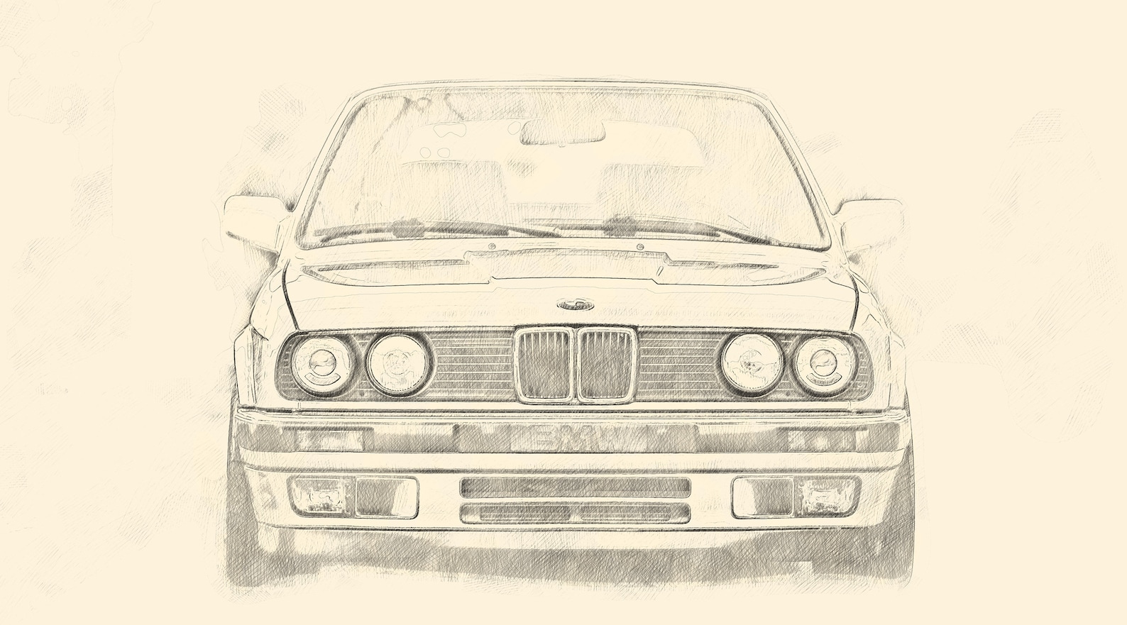 BMW Custom Car Portrait Sketch Watercolour Personalised | Etsy