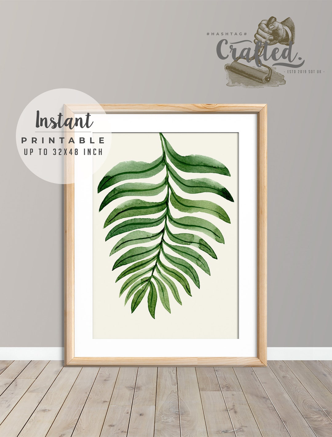 Palm Leaf Print, Tropical Printables, Palm Leaf Printable, Palm Leaf ...