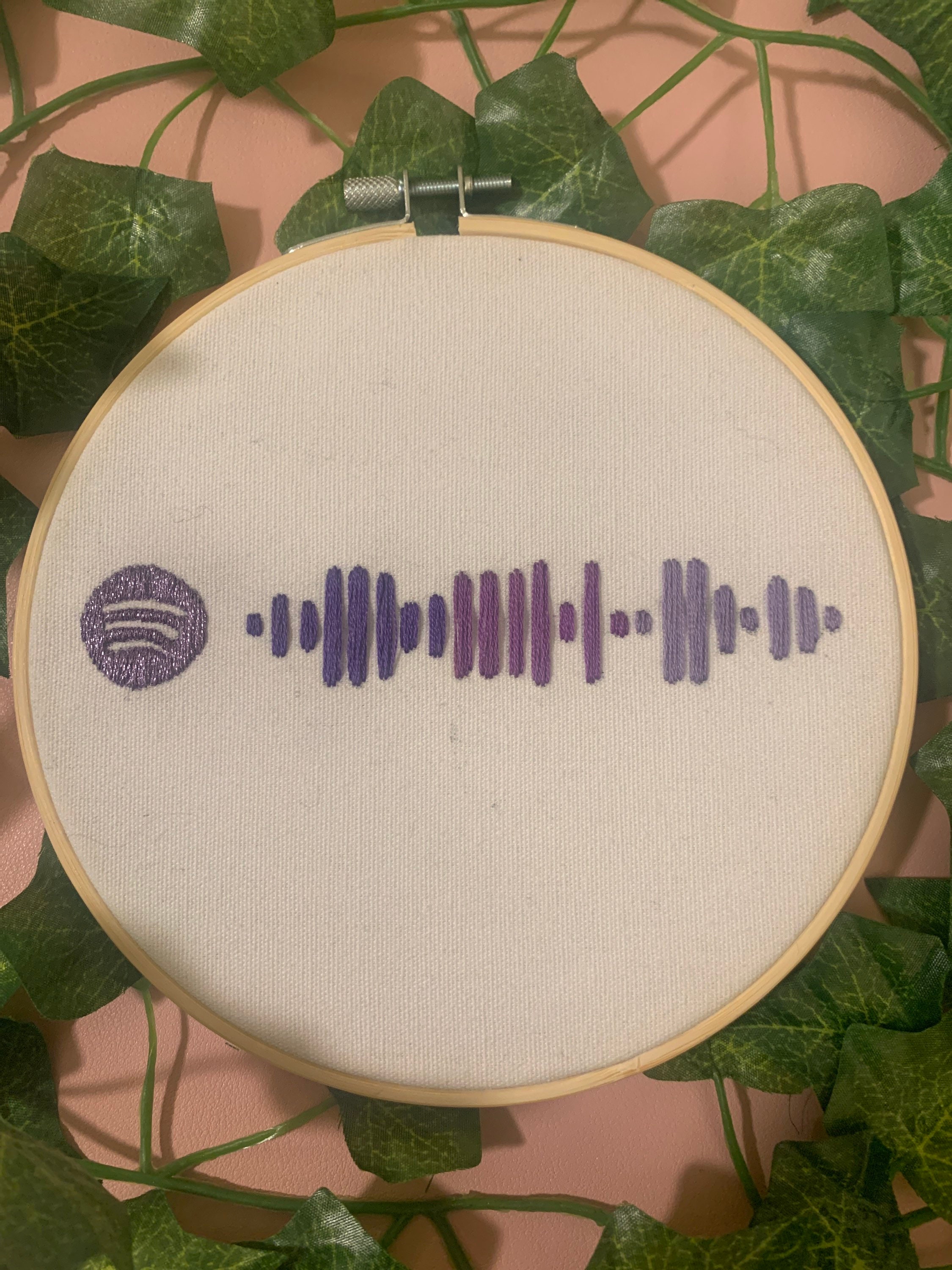 Spotify Code Embroidery - 6in Hoop Wall Decor - Etsy