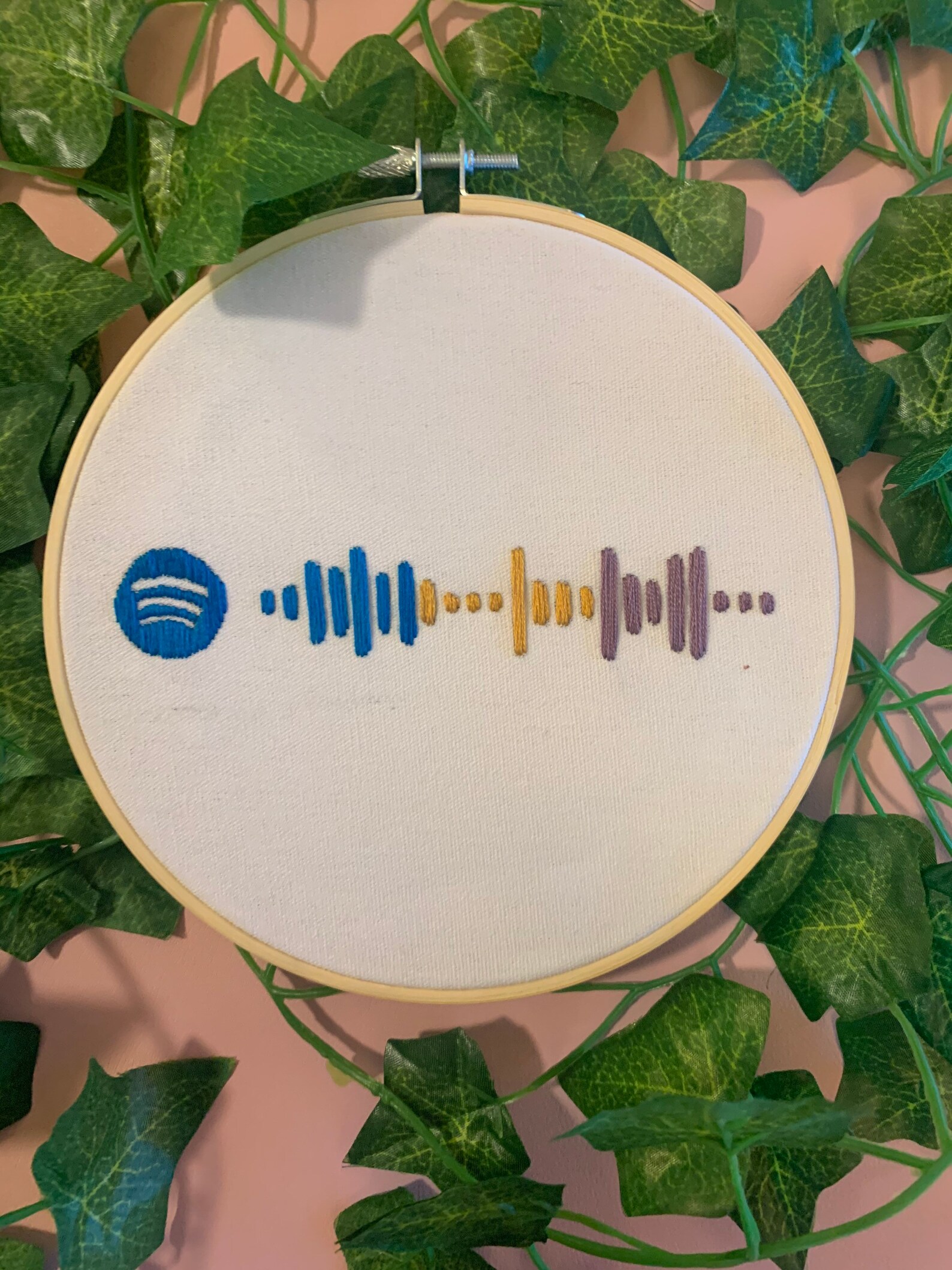 Spotify Code Embroidery - 6in Hoop Wall Decor - Etsy