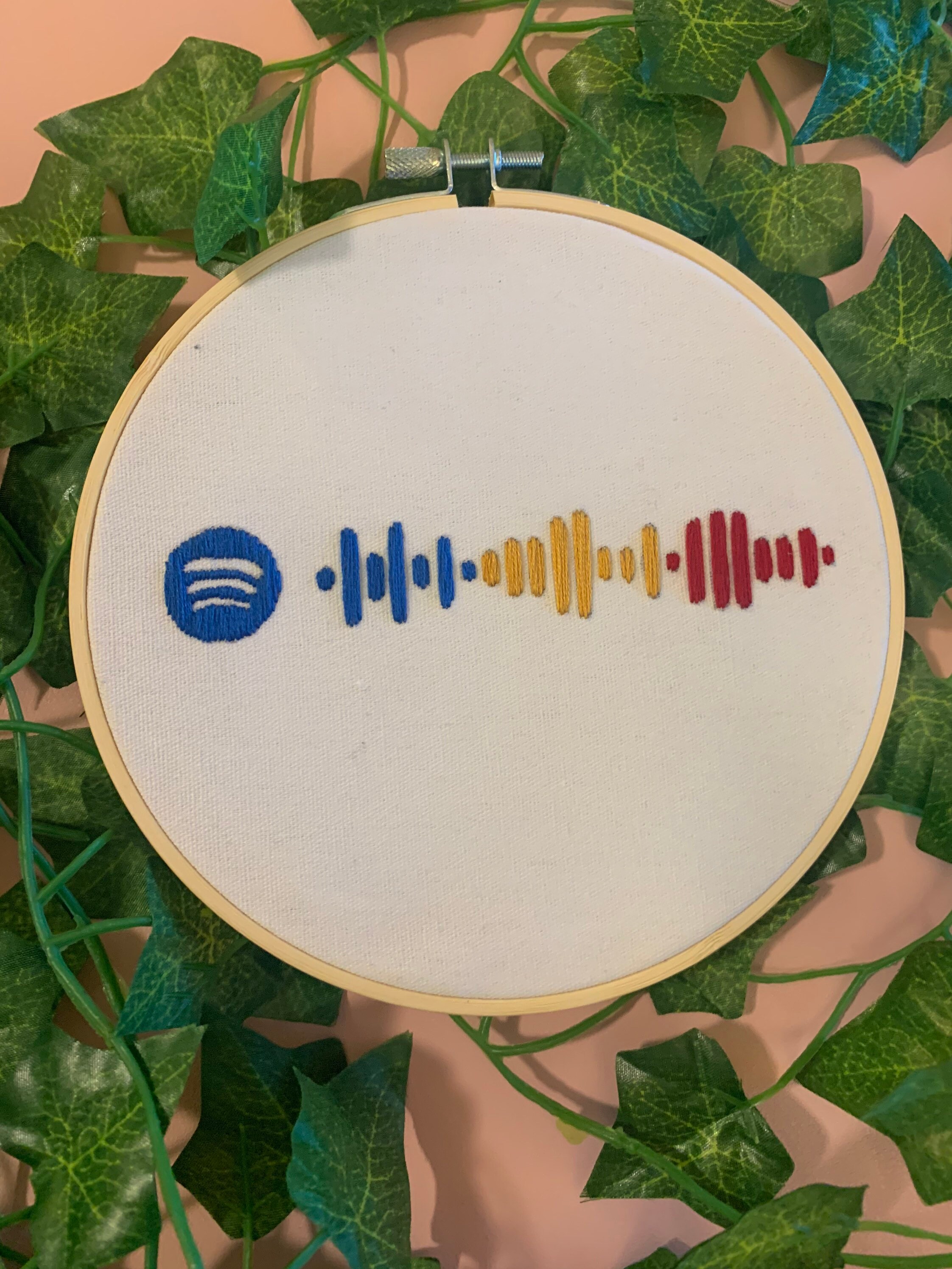 Spotify Code Embroidery - 6in Hoop Wall Decor - Etsy