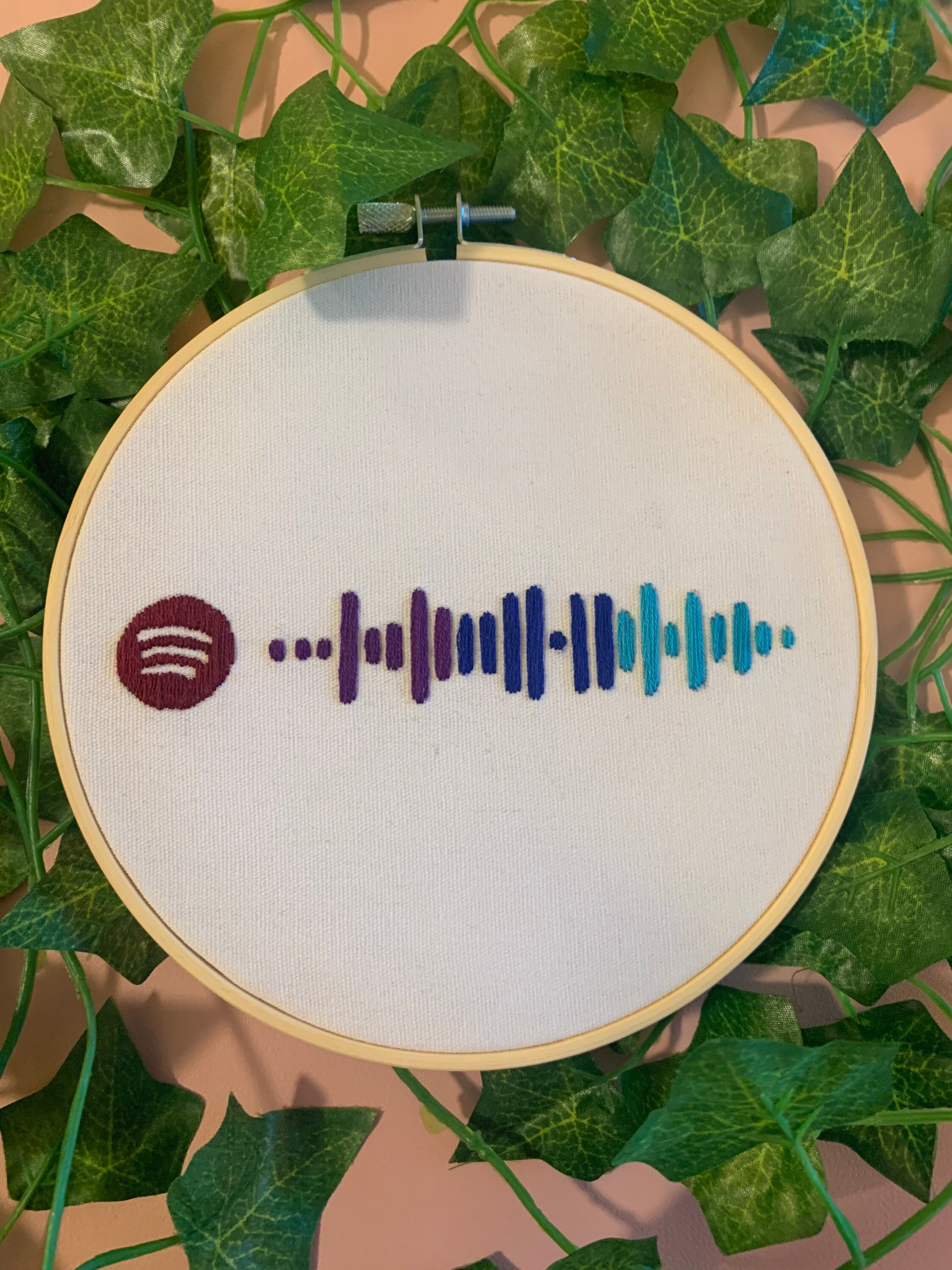 Spotify Code Embroidery - 6in Hoop Wall Decor - Etsy