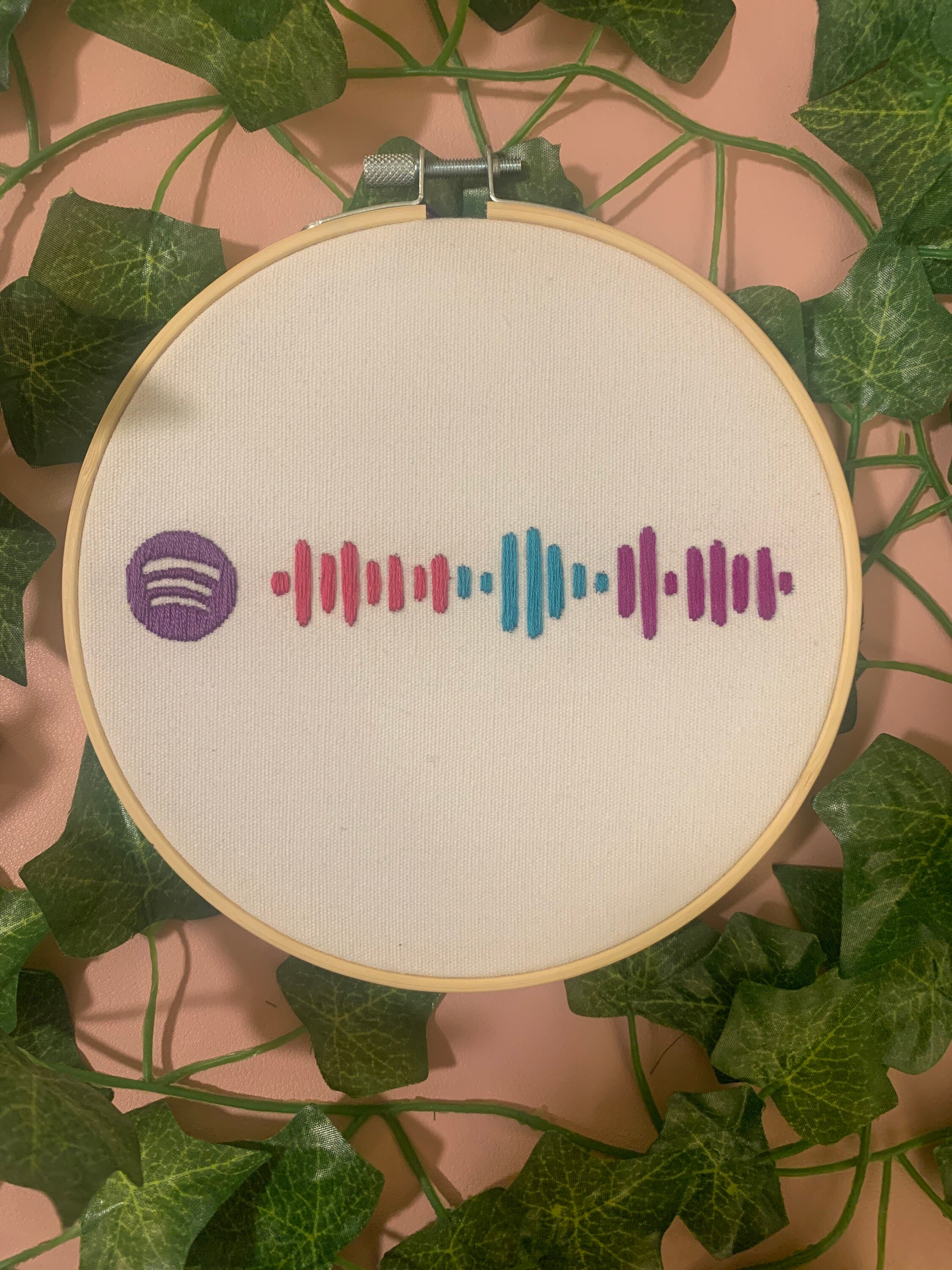 Spotify Code Embroidery - 6in Hoop Wall Decor - Etsy