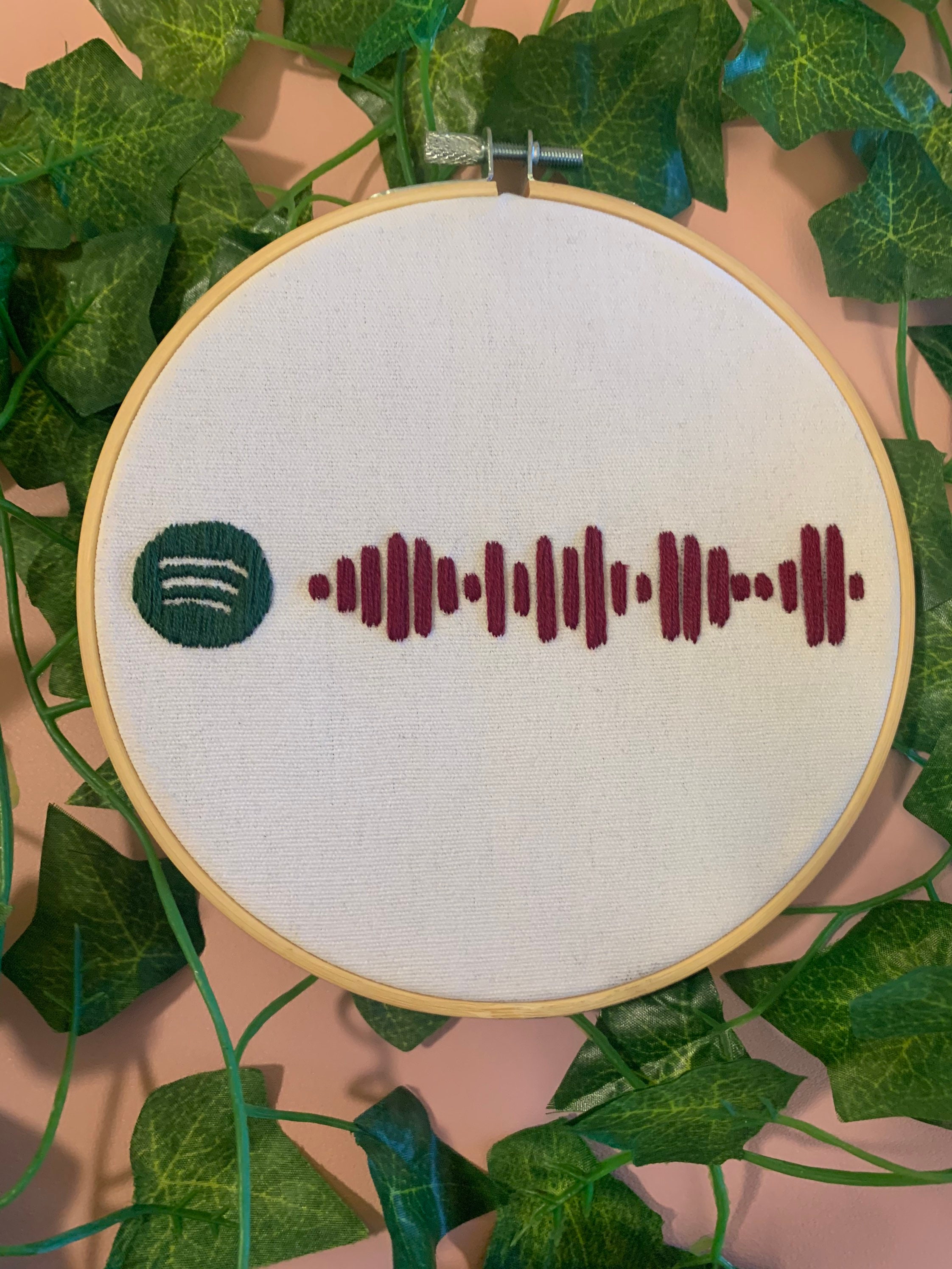 Spotify Code Embroidery - 6in Hoop Wall Decor - Etsy
