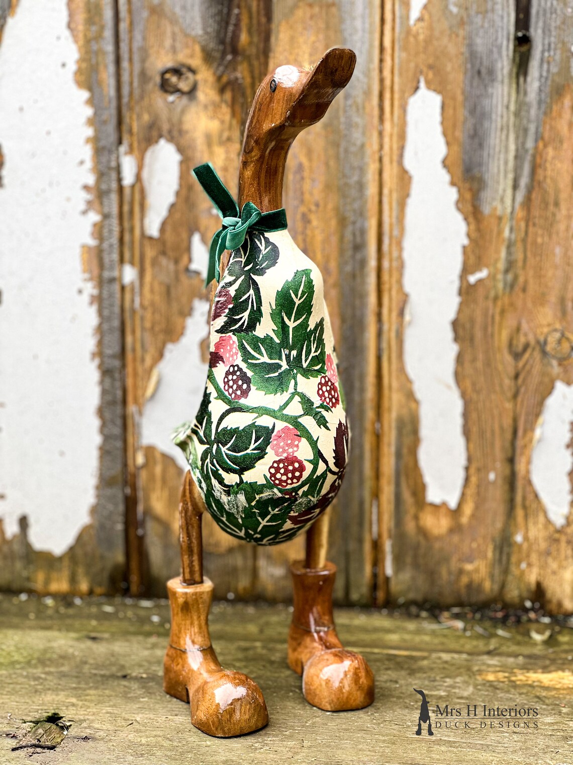 Blackberry (emma Bridgewater) - Decorated Wooden Duck in Boots by Mrs H ...