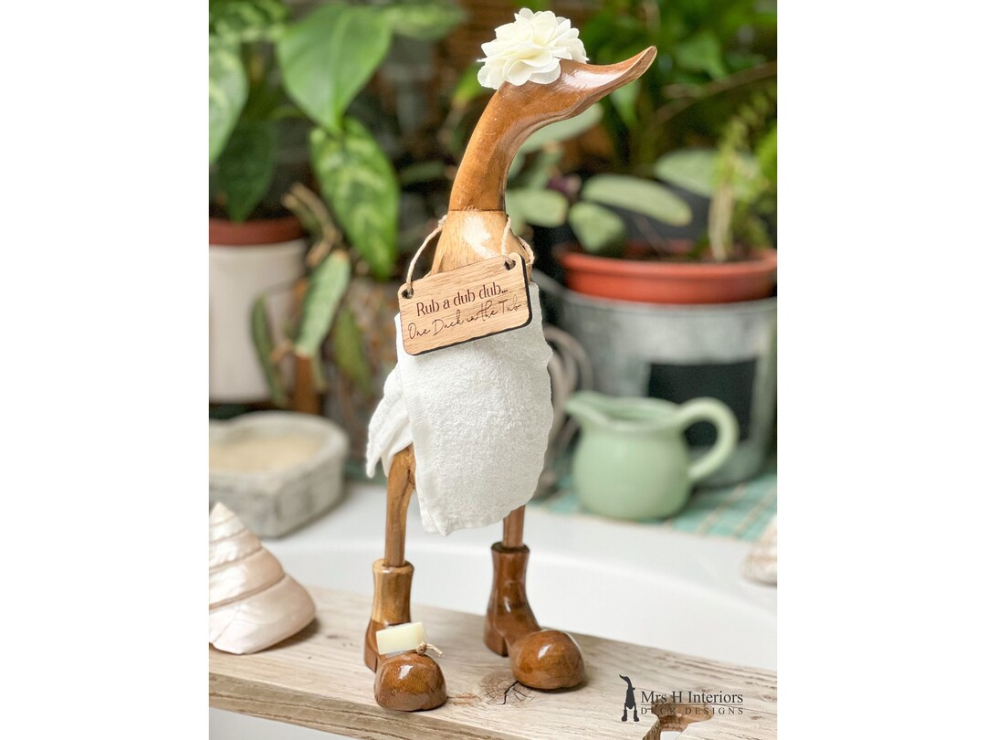 Bath Time Mama Duck - Decorated Wooden Duck in Boots by Mrs H the Duck ...