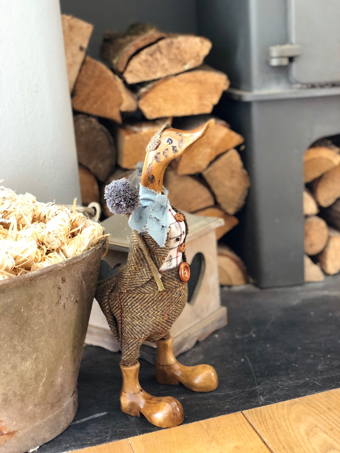 Bert the Charming Chimney Sweep Wooden Duck. Booted Wooden Bamboo Duck ...