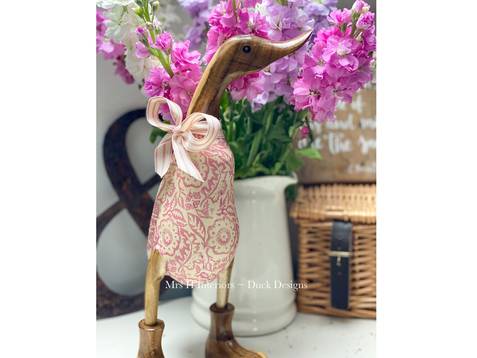 Pink Wallpaper (emma Bridgewater) - Decorated Wooden Duck in Boots by ...