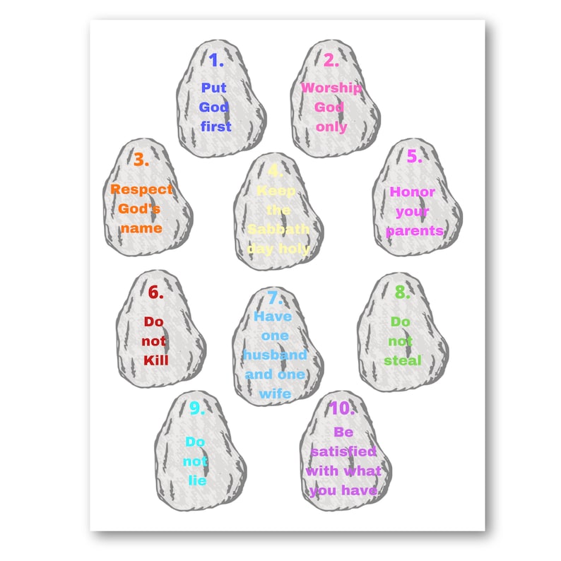 The 10 Commandments Printable Cards - Etsy