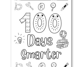 100th Day of School Coloring Page, Printable 100 Days of School ...