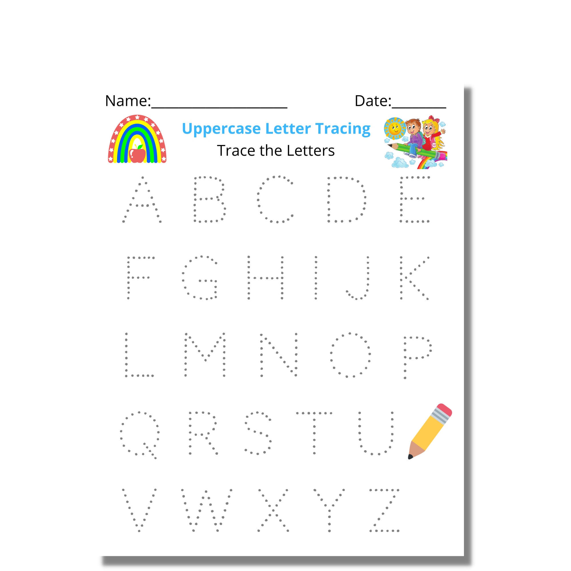 Uppercase Letter Tracing, Handwriting Practice, Writing Chart ...