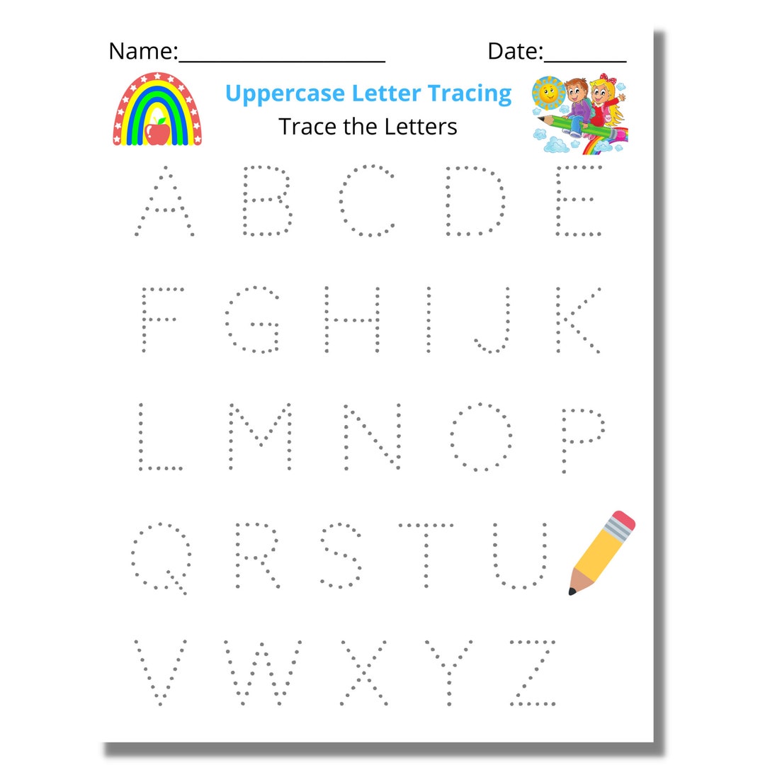 Uppercase Letter Tracing, Handwriting Practice, Writing Chart ...