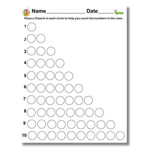 Cheerio Counting Mat, Food Mat, Interactive Math, Preschool ...