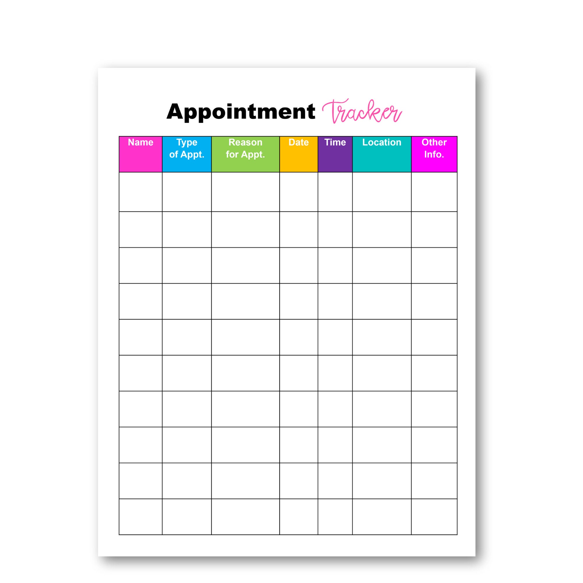 Appointment Tracker, Appointment Planner - Etsy