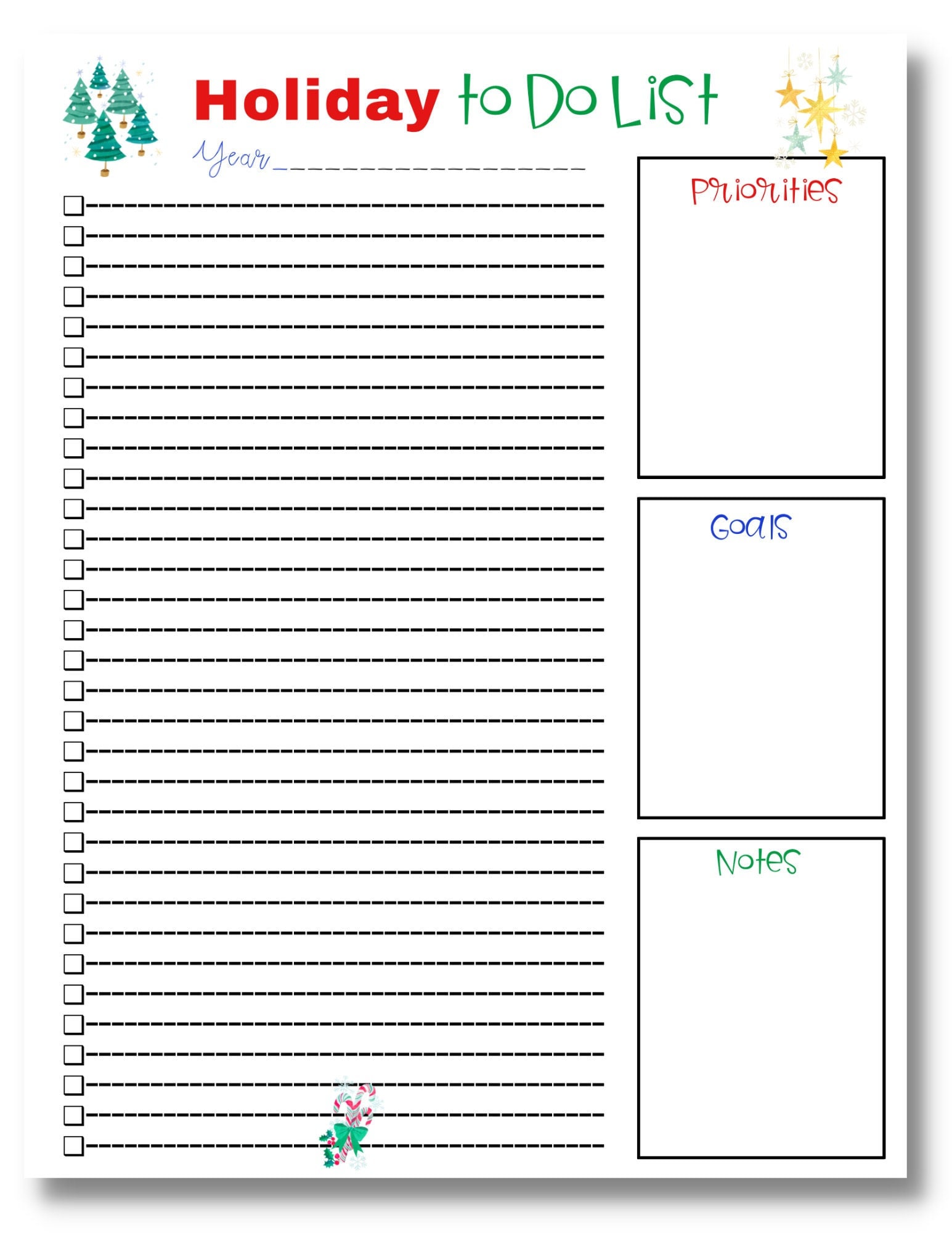 Holiday to Do List, Christmas to Do List, Christmas Log, Christmas ...
