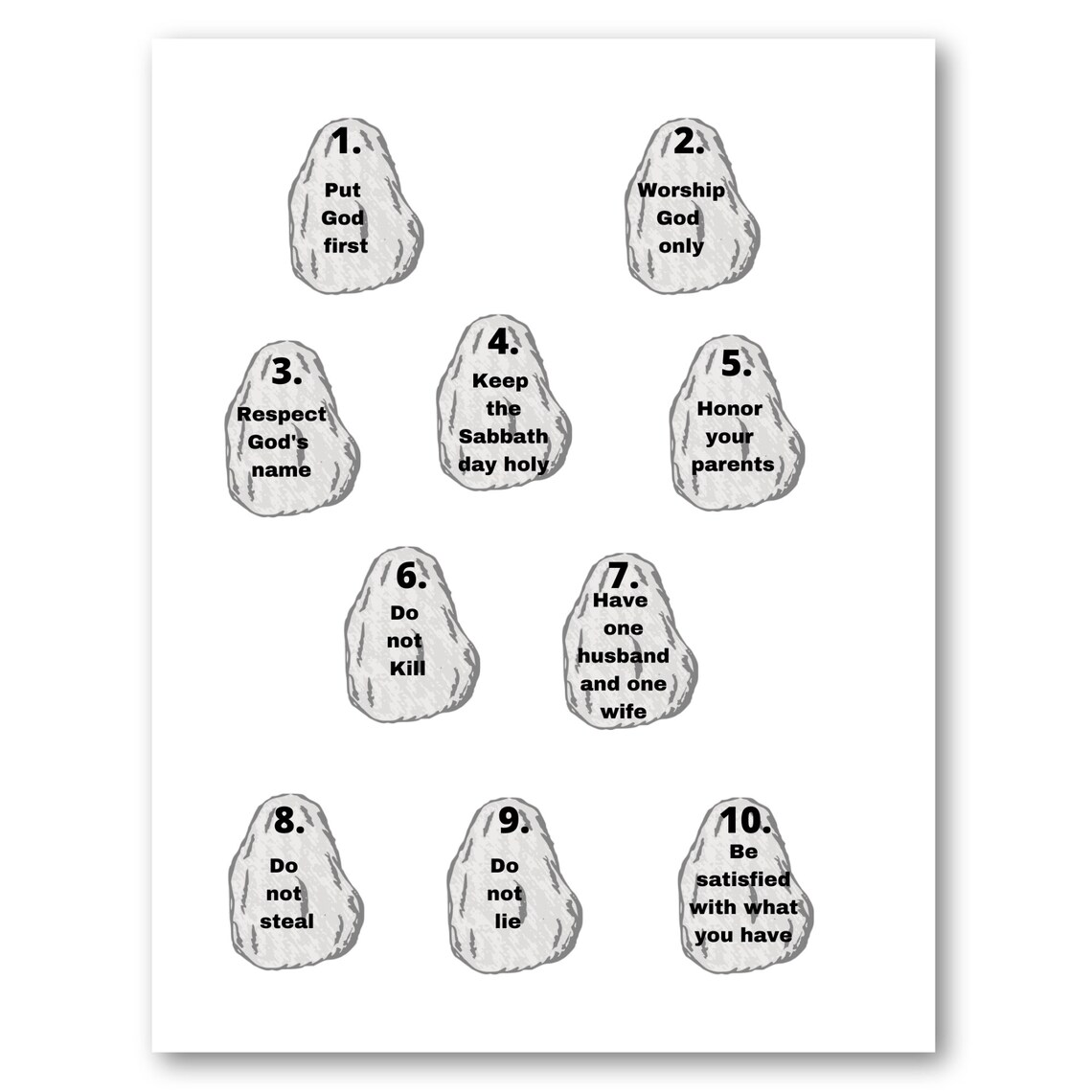 The Ten Commandments Craft Cut-outs, the Ten Commandments, Kids Crafts ...