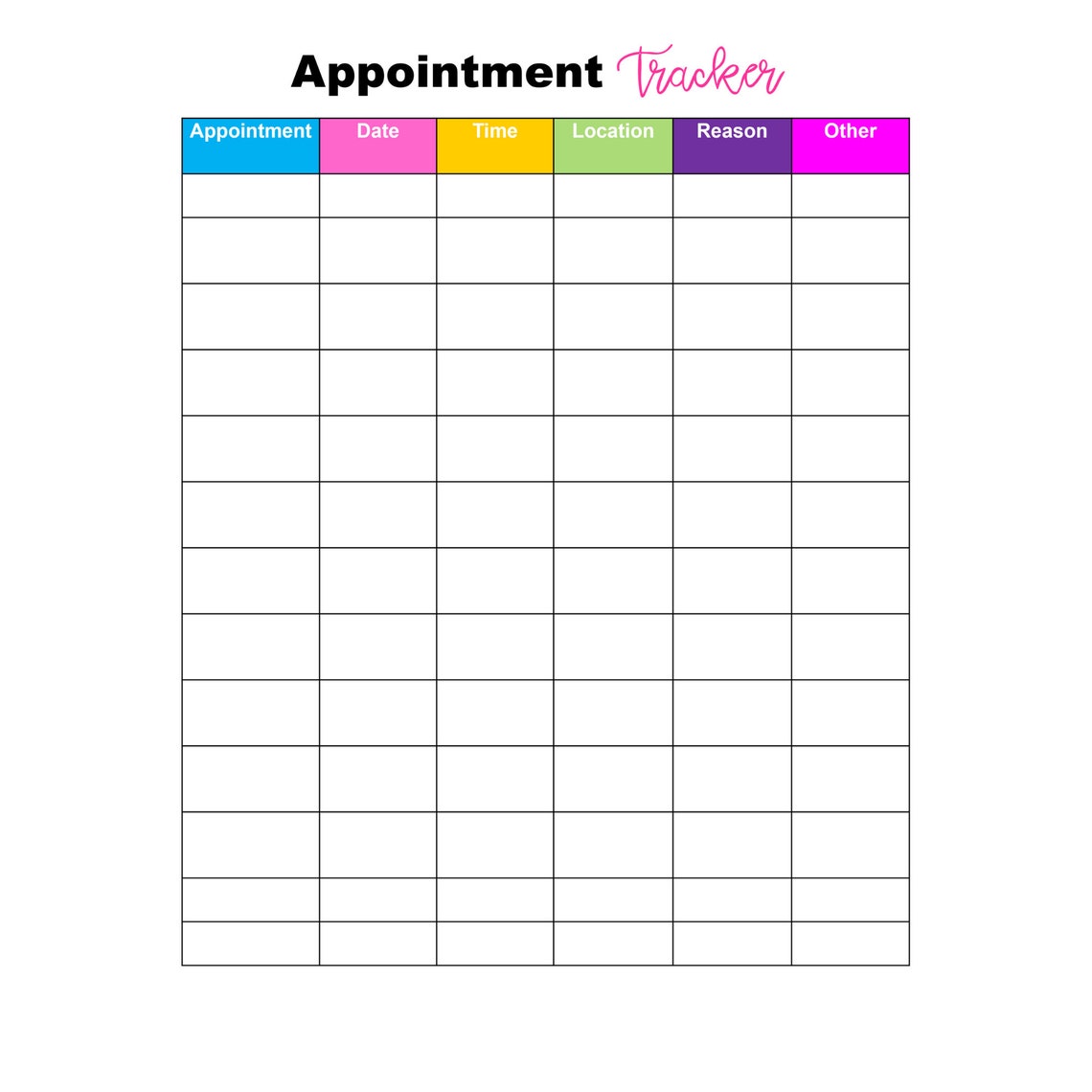 Appointment Tracker, Appointment Planner - Etsy