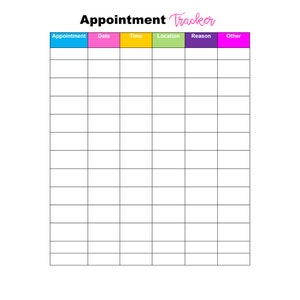 Appointment Tracker, Appointment Planner - Etsy
