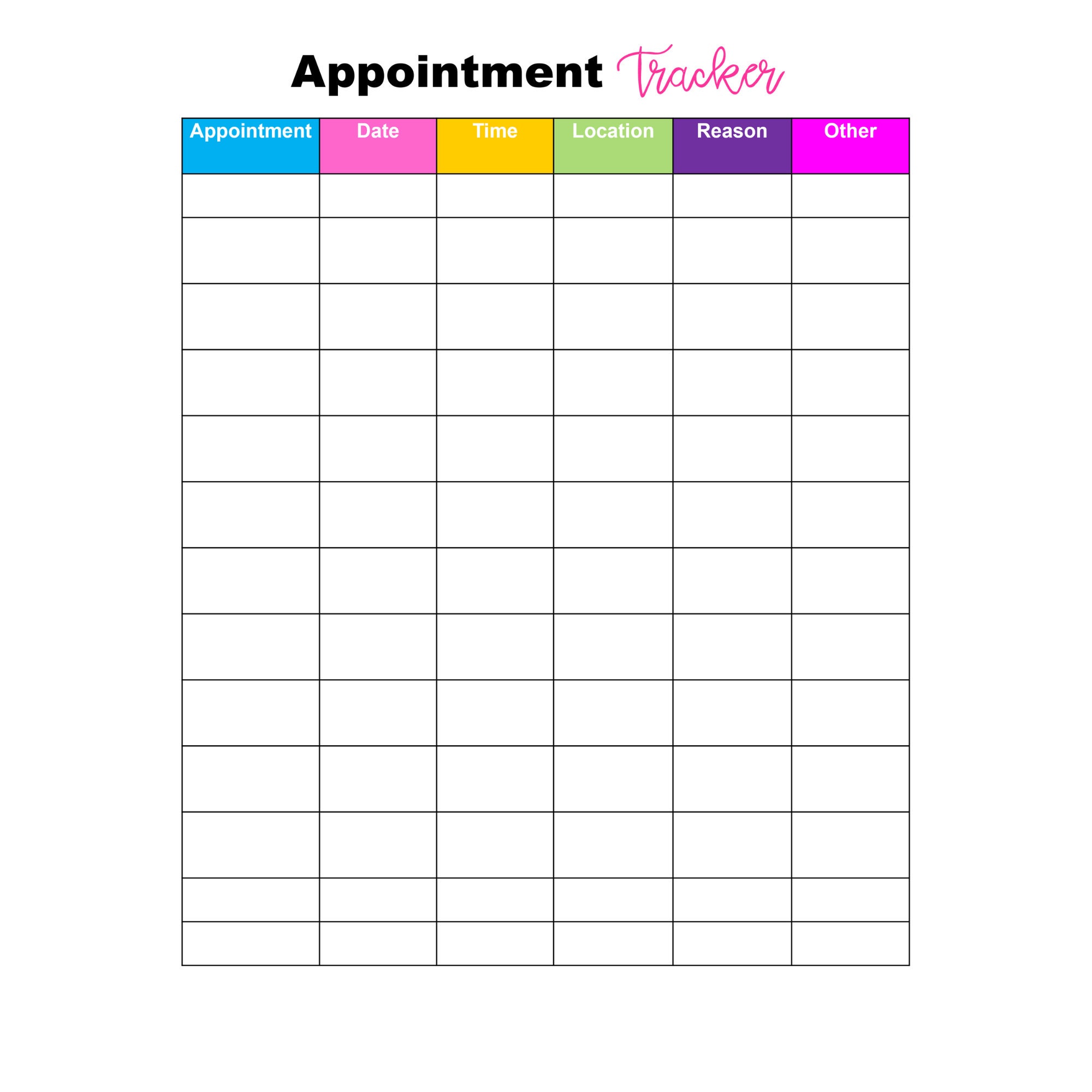 Appointment Tracker, Appointment Planner - Etsy