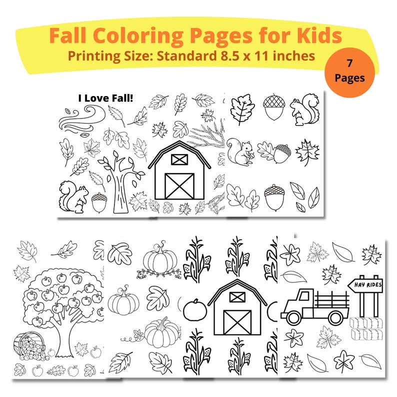 Fall Coloring Pages for Kids, Printable Coloring Pages, Autumn, Fall ...