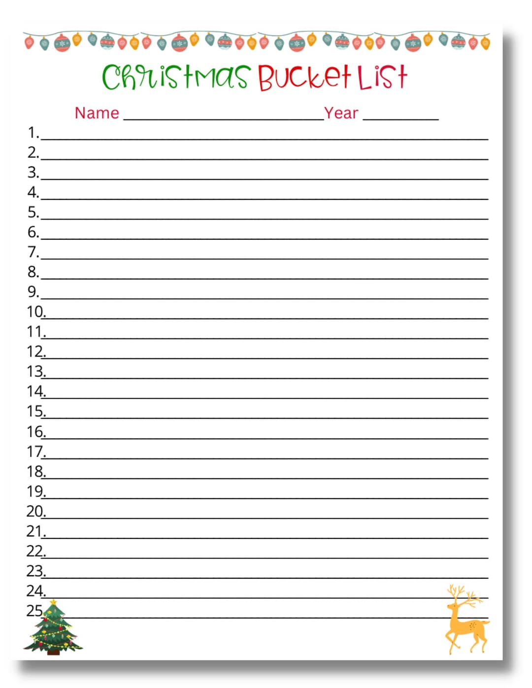 Christmas Bucket List, Holiday Checklist, Holiday Activity Log ...