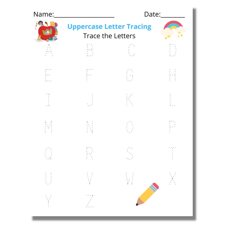 Writing Charts for Kids, Letter Tracing, Handwriting Practice ...