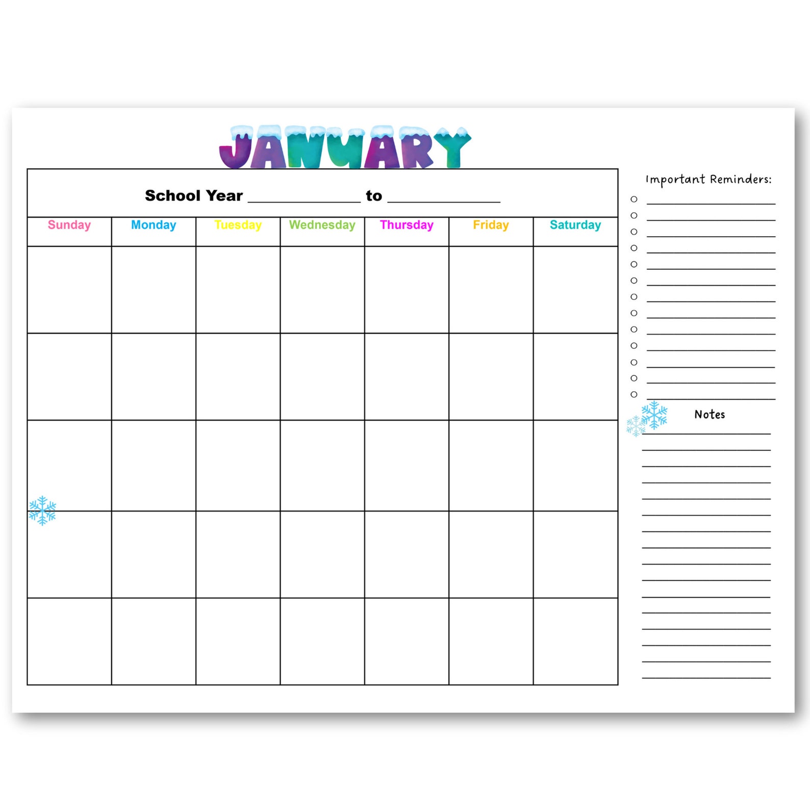 School Calendar, Homeschool Calendar, Homeschool Planner, Month to ...