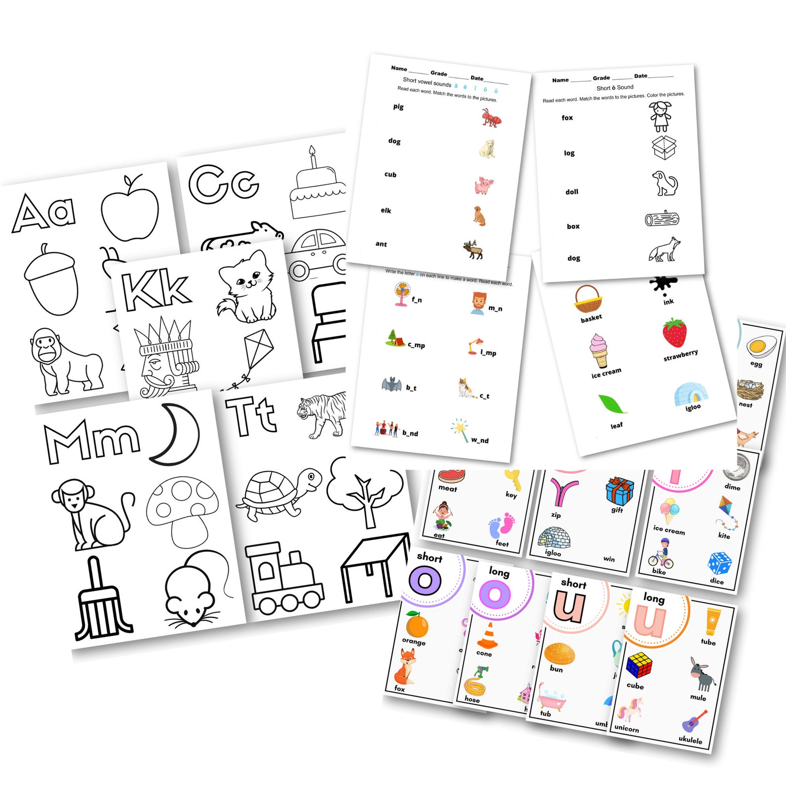 Kindergarten Phonics Worksheets, Letter Sounds, ABC Coloring Book ...