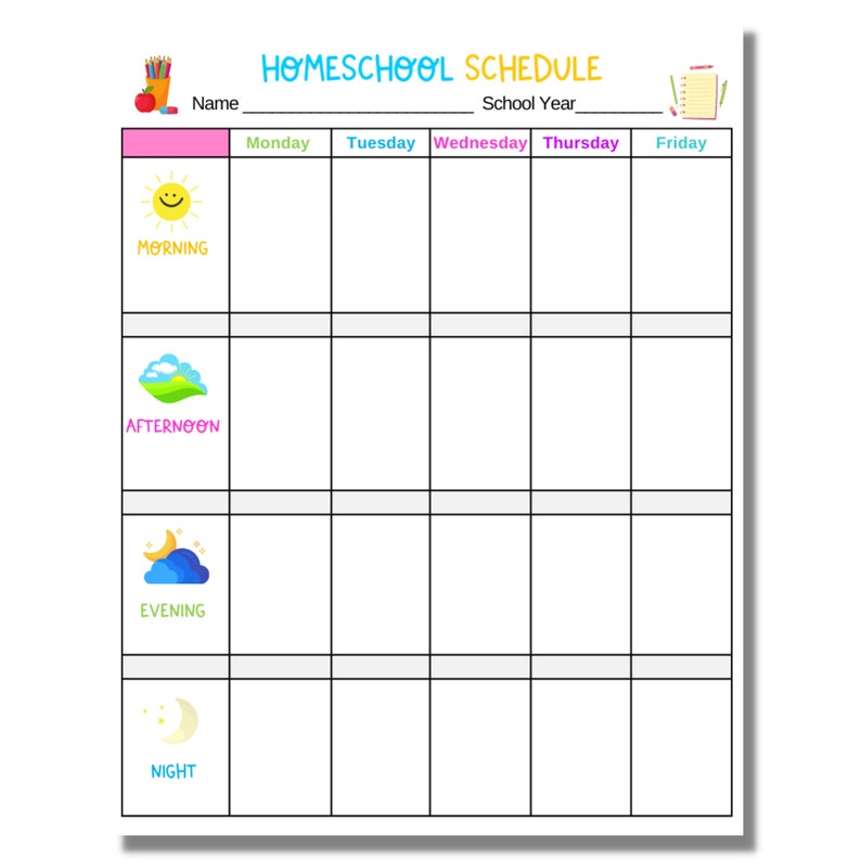 Homeschool Schedule Printable, Homeschool Log, Kids School Routine ...