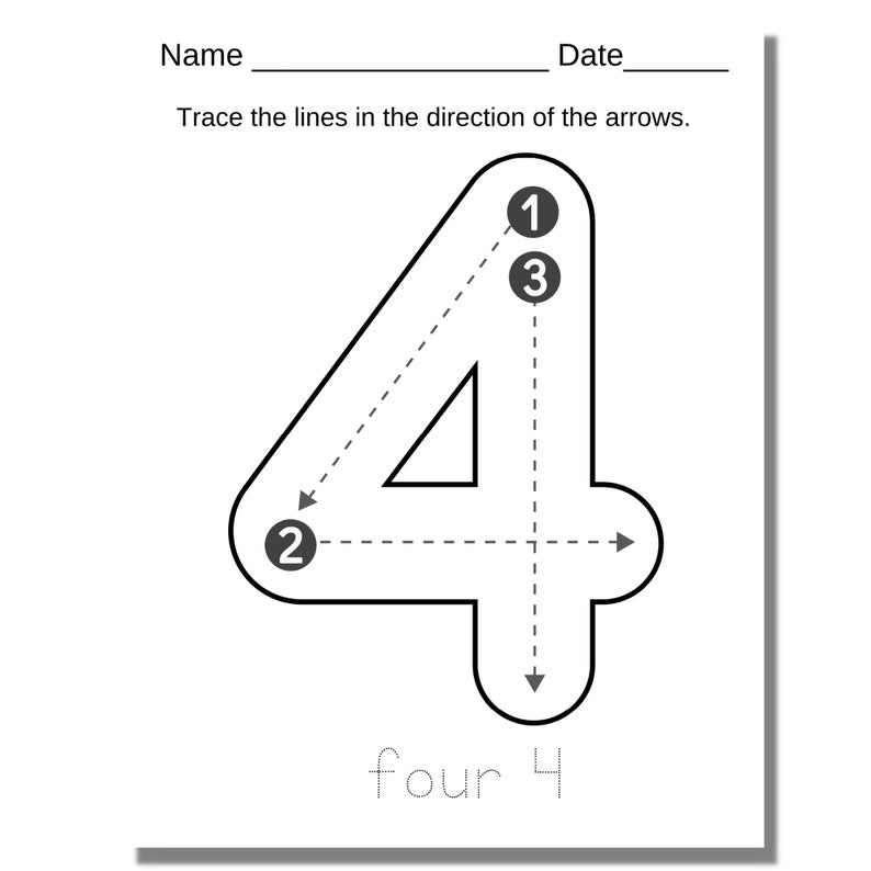 Number Tracing Worksheets, Handwriting Practice, Worksheets, Preschool ...