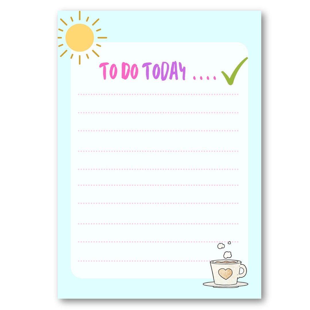 To Do List Daily Checklist Daily Reminder Checklist - Etsy