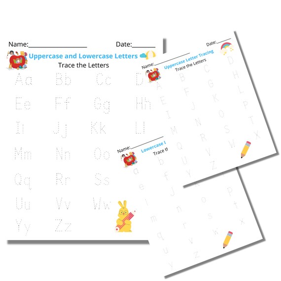 Writing Charts for Kids Letter Tracing Handwriting Practice - Etsy