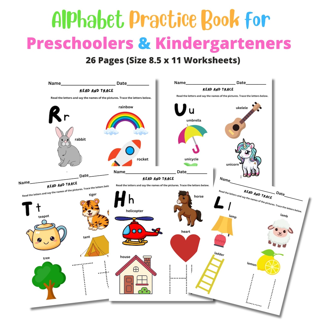 Alphabet Practice Workbook, ABC Practice, Letter Learning, Preschool ...