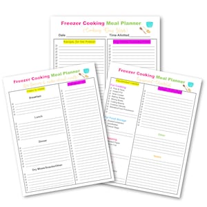 Freezer Cooking Meal Planner Printable, Checklist (PDF File) - Etsy